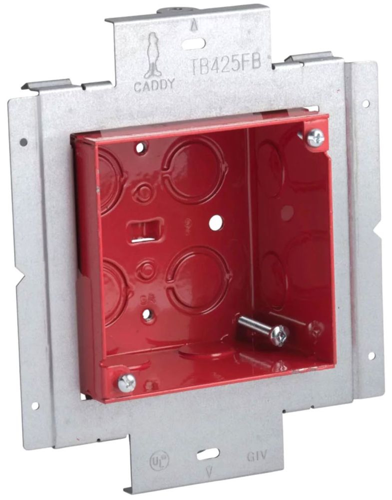Erico TB425FB Fire Alarm Box w/Mounting Plate, 2-1/2"" Box Depth ...