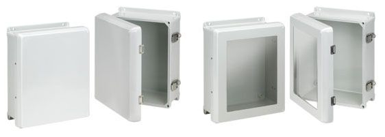 Hoffman HJ1614HWPL2LG Flat Hinged Latch Cover Enclosure 15.81X13.81X5 ...